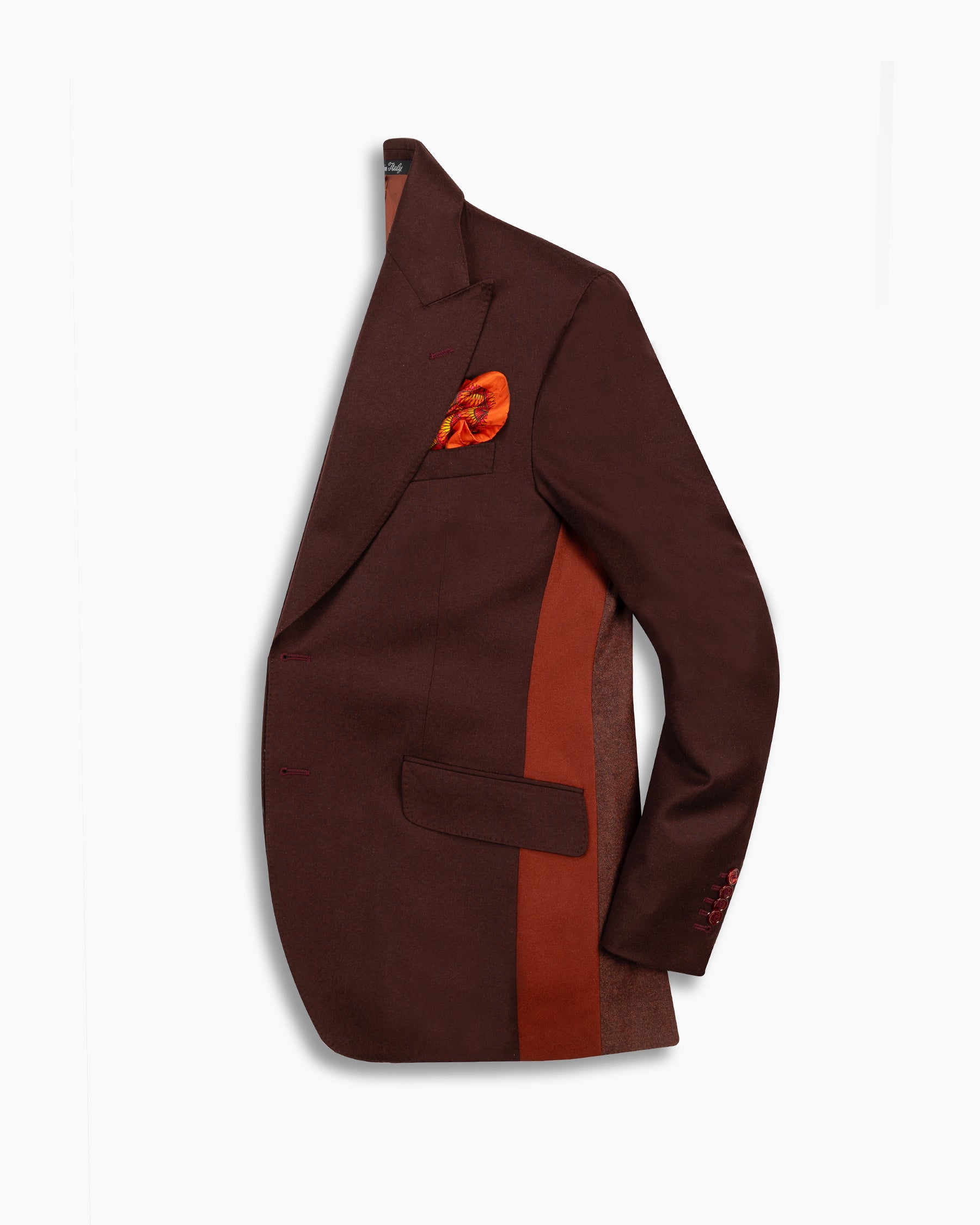 Burgundy Triple Contrast Wool & Cashmere Blazer – Diverso