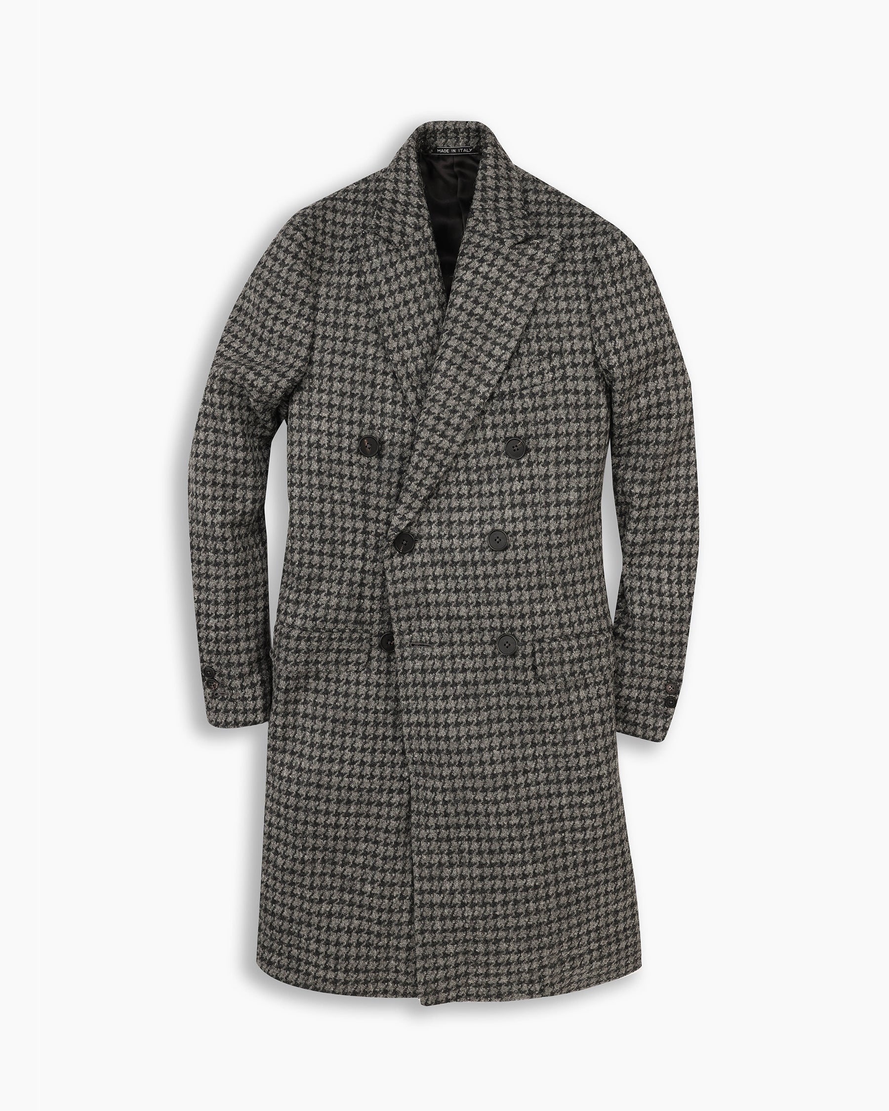 Grey Houndstooth Double Breasted Coat – Diverso