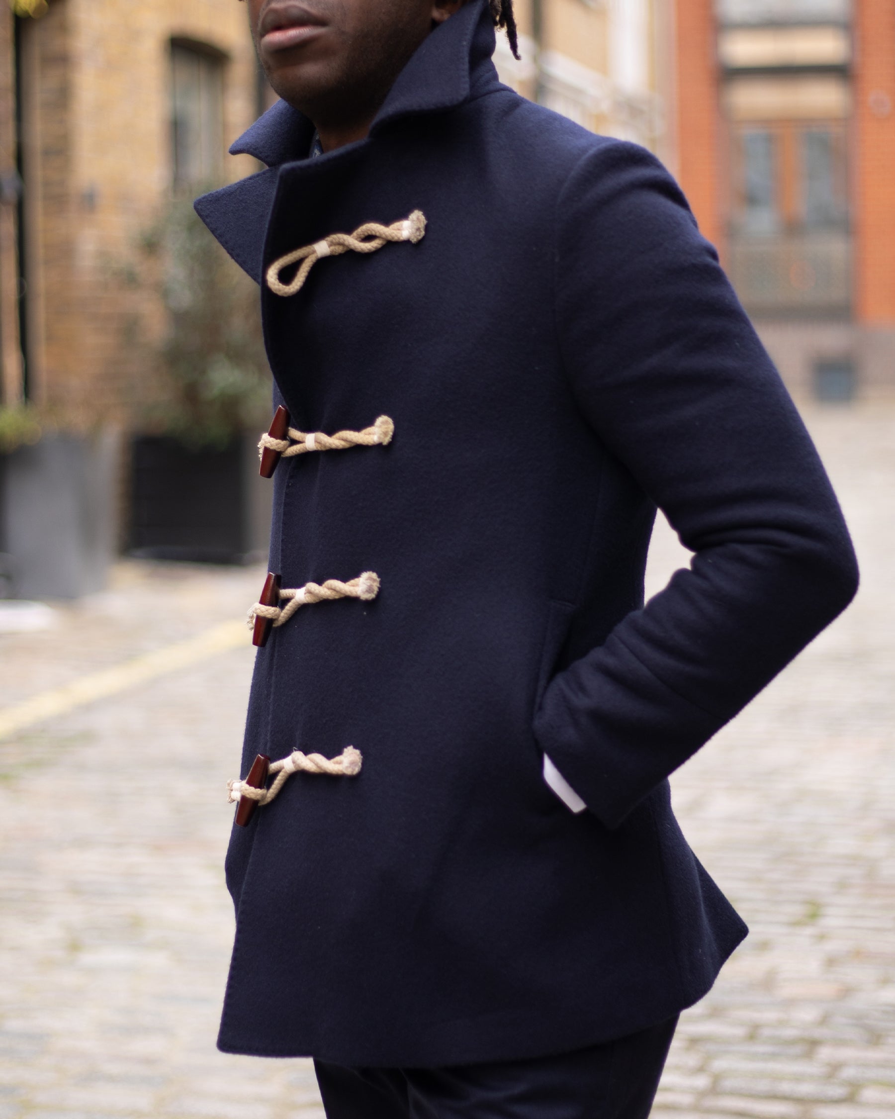 Navy Wool Toggle Peacoat – Diverso